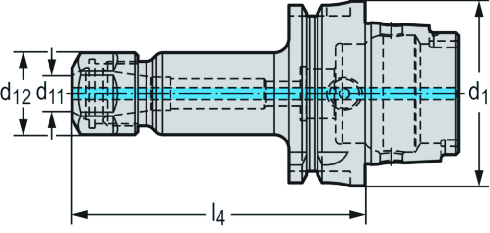 Walter Tool 8651473 DIN 69893-1 A ER collet chuck with internal cooling ...